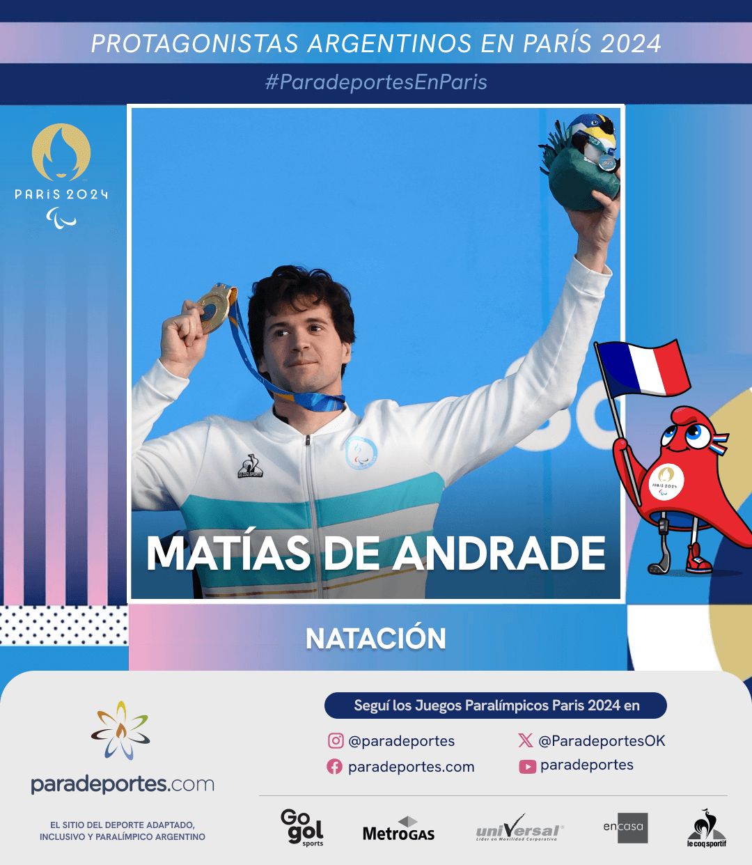 MATÍAS DE ANDRADE: “VOY A BUSCAR OTRA MEDALLA” | Paradeportes